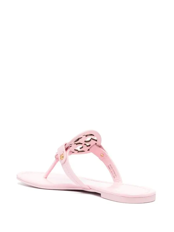 Tory Burch Cut-out Leather Flip Flops - Pink