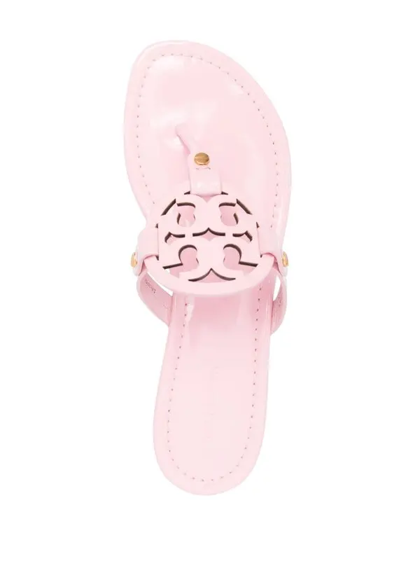 Tory Burch Cut-out Leather Flip Flops - Pink