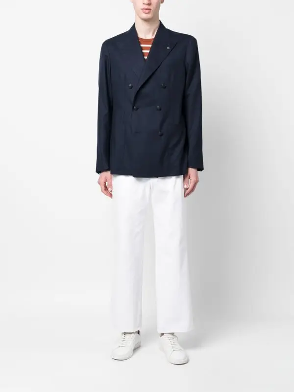 Tagliatore Double-breasted Cashmere Blazer - Blue