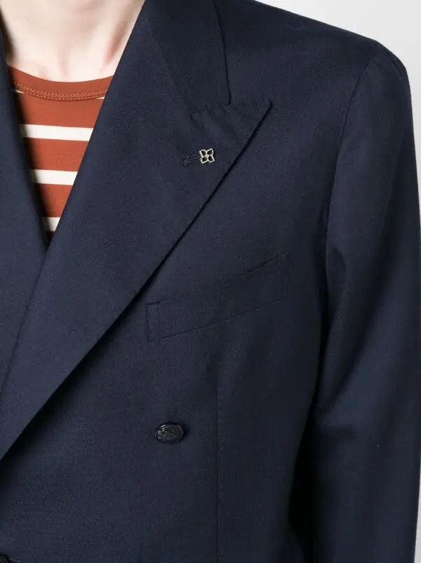 Tagliatore Double-breasted Cashmere Blazer - Blue