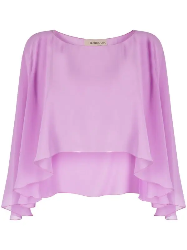 BLANCA VITA Ruffled Cropped Top