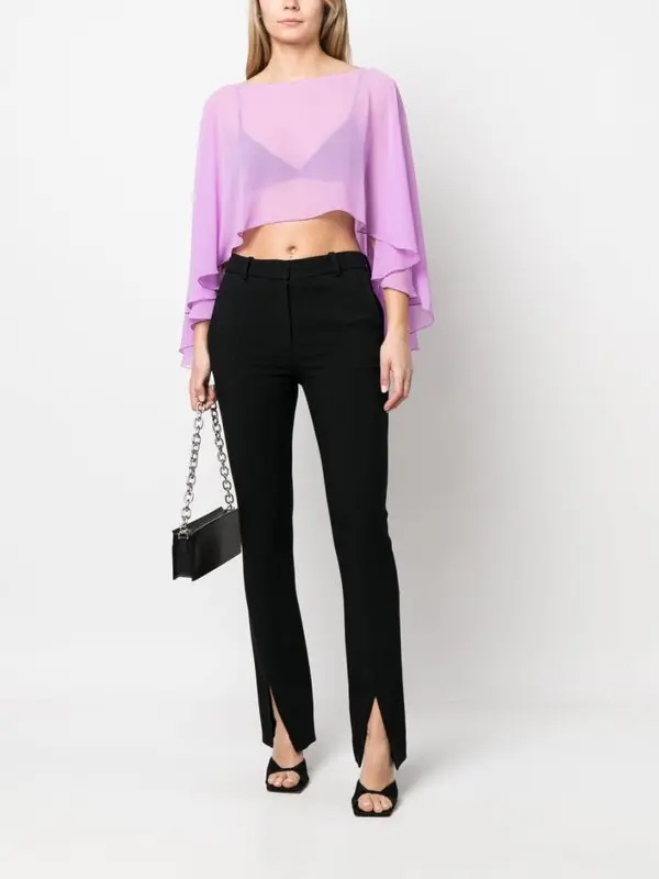 BLANCA VITA Ruffled Cropped Top