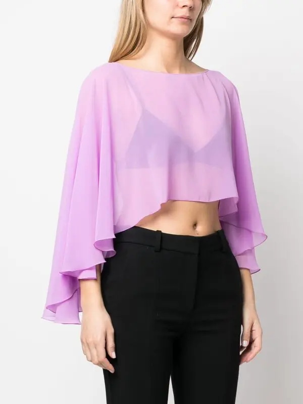 BLANCA VITA Ruffled Cropped Top
