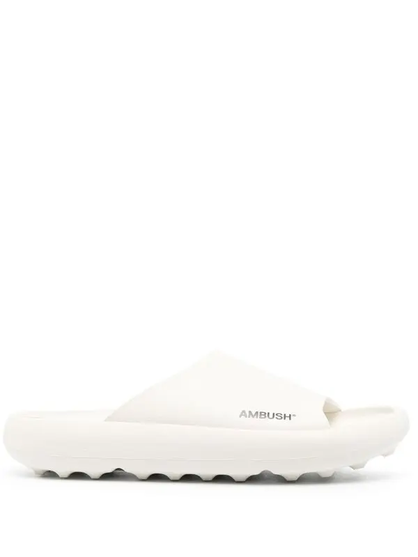 AMBUSH Logo-print Slides - White