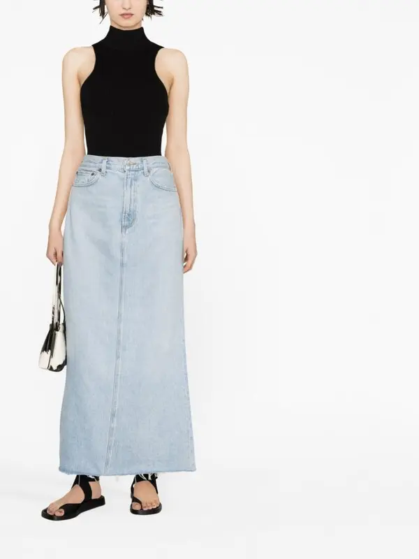 AGOLDE Maxi Denim Skirt - Blue