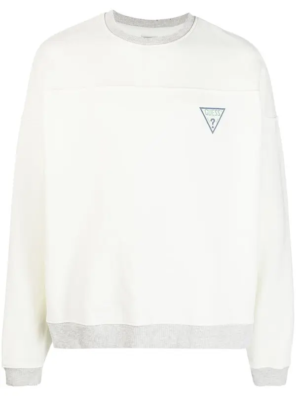 Guess Logo-print Jersey Sweatshirt - White