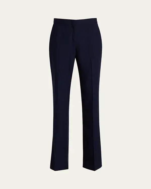 Another Tomorrow Merino Wool Classic Trouser Pants - Navy