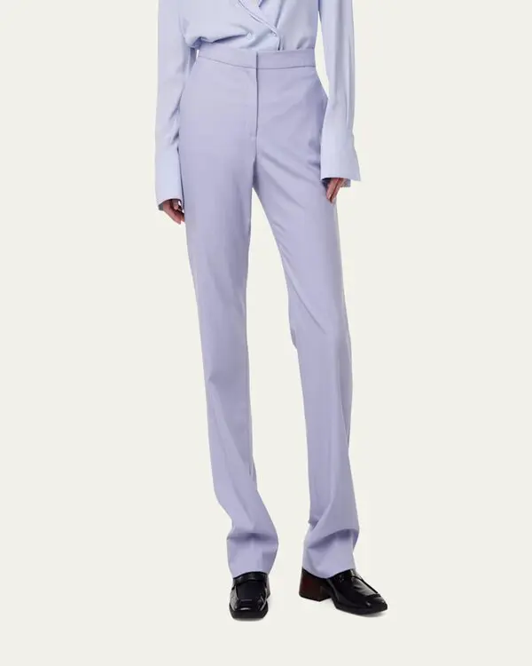 Another Tomorrow Merino Wool Classic Trouser Pants - Navy