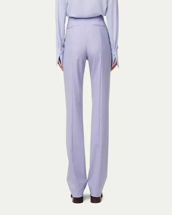 Another Tomorrow Merino Wool Classic Trouser Pants - Navy