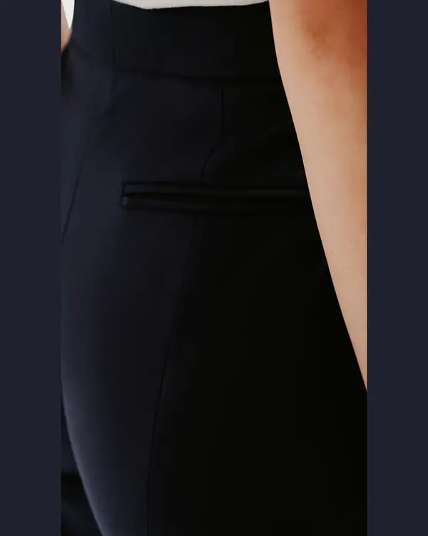 Another Tomorrow Merino Wool Classic Trouser Pants - Navy