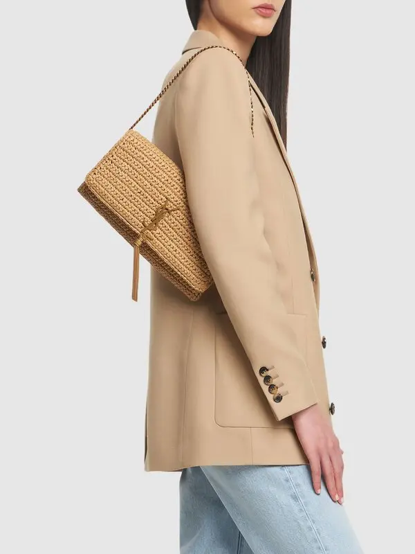 Saint Laurent Kate 99 Raffia Bag W/ Tassel Bag