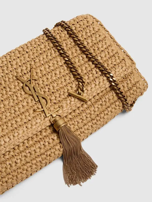 Saint Laurent Kate 99 Raffia Bag W/ Tassel Bag
