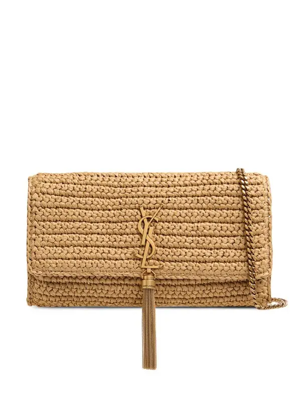Saint Laurent Kate 99 Raffia Bag W/ Tassel Bag