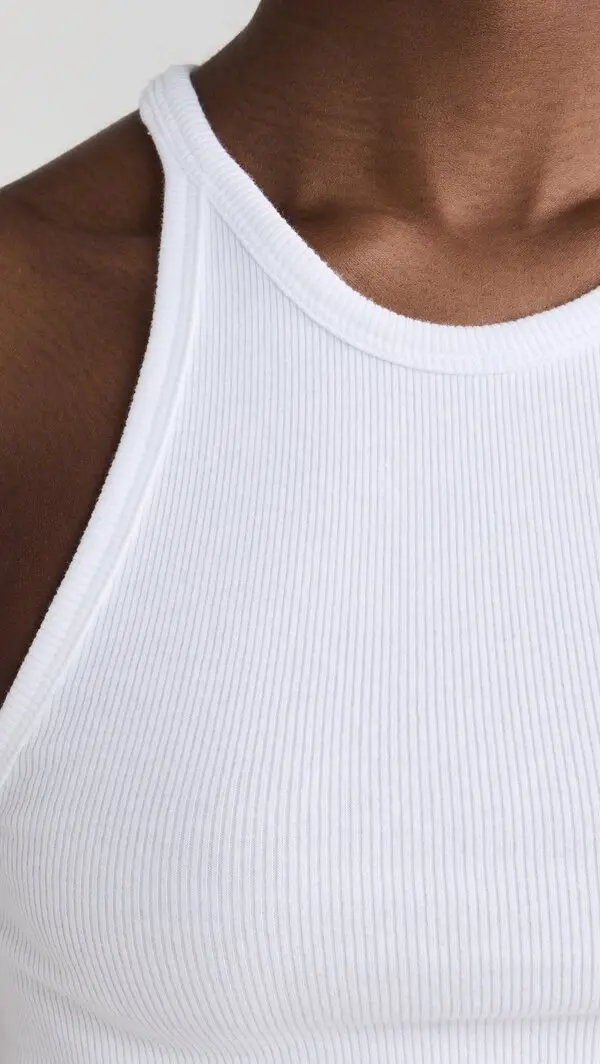 Good American Heritage Ribbed Tank Top - White001