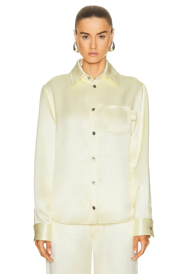 Bottega Veneta Silk Twill Long Sleeve Shirt