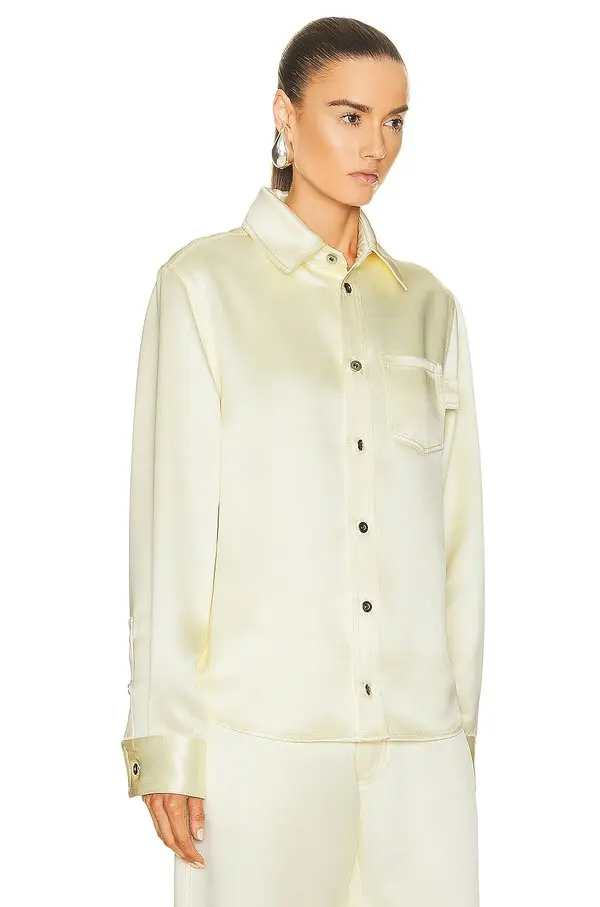 Bottega Veneta Silk Twill Long Sleeve Shirt