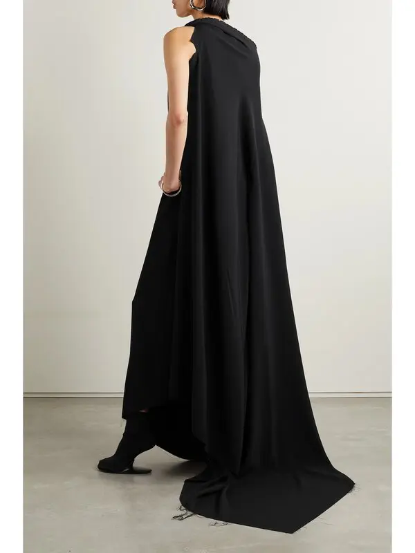 balenciaga one shoulder dress Balenciaga one-shoulder Asymmetric Maxi Dress | Black