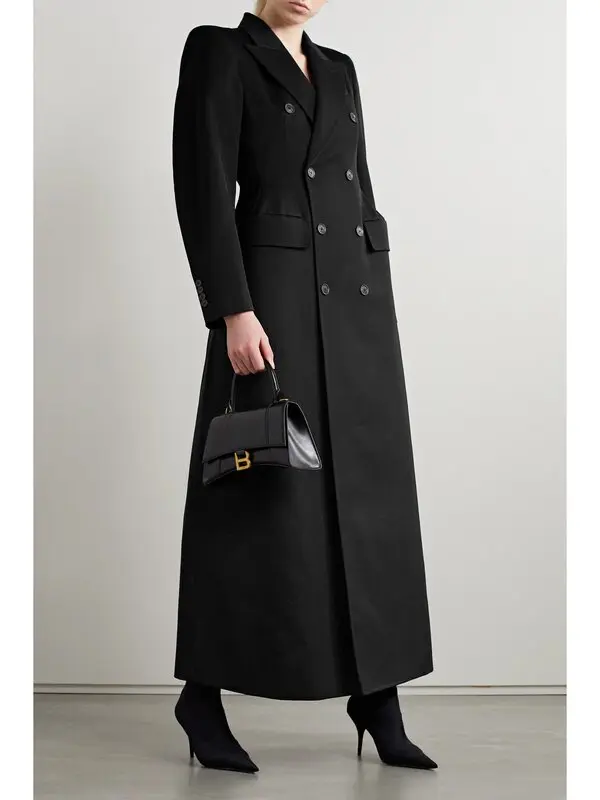 Balenciaga Hourglass Double-breasted Wool-twill Coat