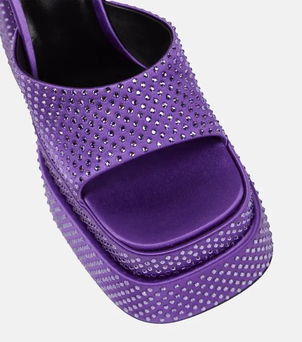 Versace Medusa Aevitas Embellished Platform Sandals - Purple