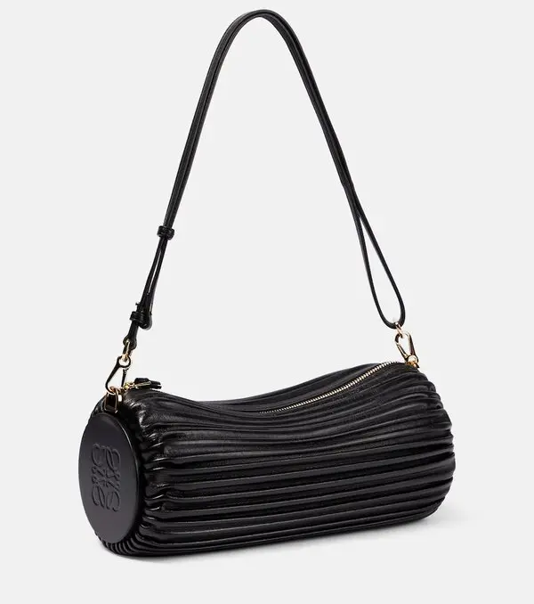 Loewe Bracelet Pleated Leather Shoulder Bag