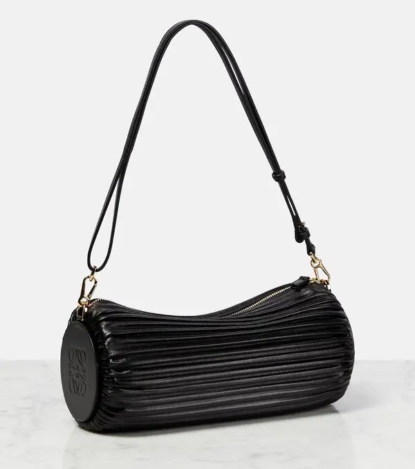 Loewe Bracelet Pleated Leather Shoulder Bag