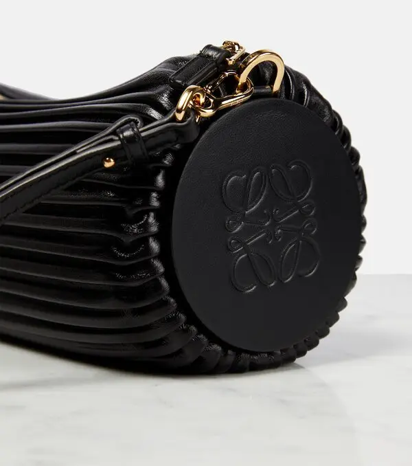Loewe Bracelet Pleated Leather Shoulder Bag