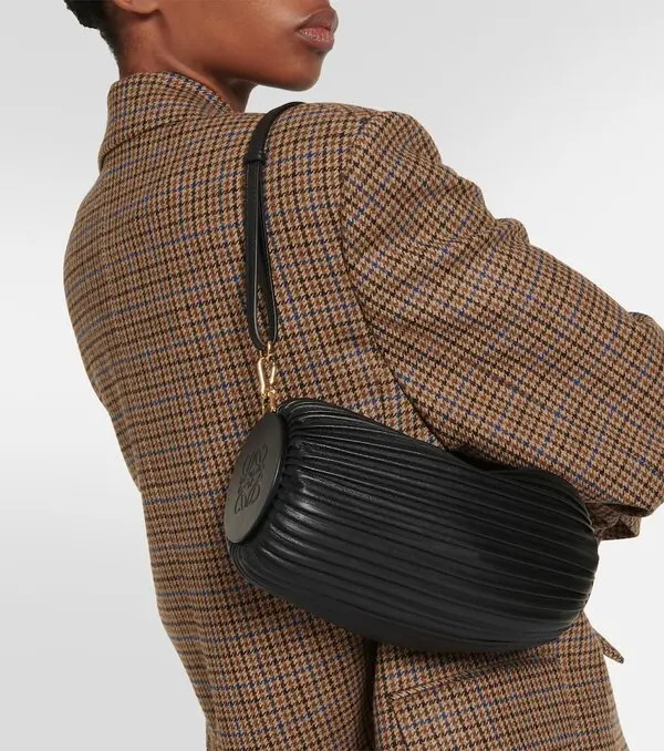 Loewe Bracelet Pleated Leather Shoulder Bag