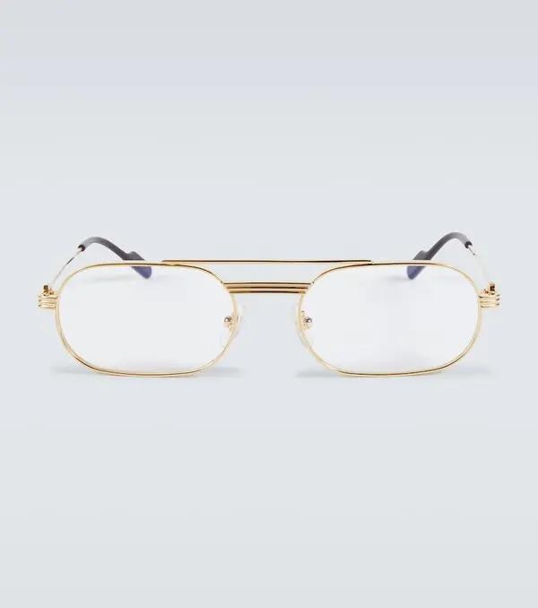 CARTIER Exception Rectangular Glasses - Gold