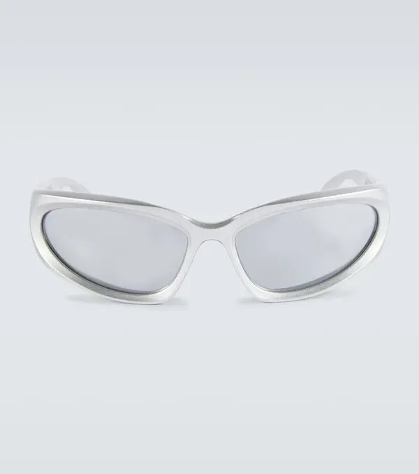 Balenciaga Swift Oval Sunglasses In Silver - 30% Off | Editorialist