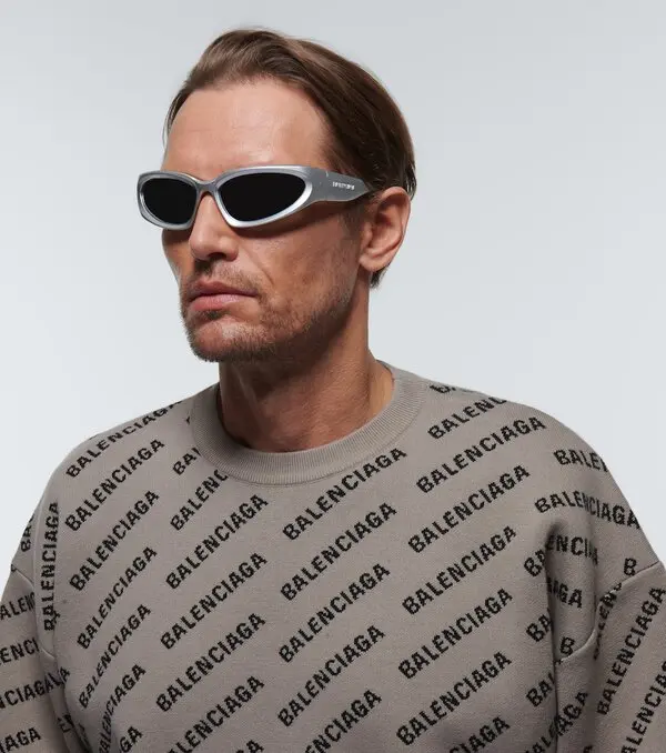 BALENCIAGA SWIFT OVAL Kohjiya 着用　確実正規品 Balenciaga Swift Oval Sunglasses In Silver - 30% Off | Editorialist