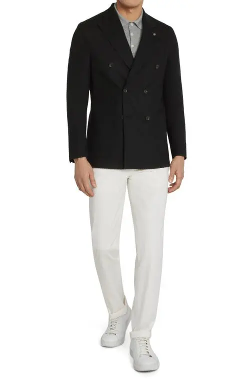 JACK VICTOR Hill Soft Constructed Double Breasted Wool Blend Sport Coat