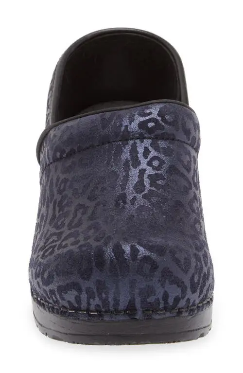 SANITA Pardus Leopard Print Clog - Navy
