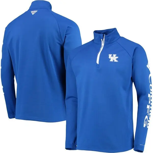 Columbia Kentucky Wildcats Terminal Tackle Fleece Raglan Quarter-zip Jacket - Royal
