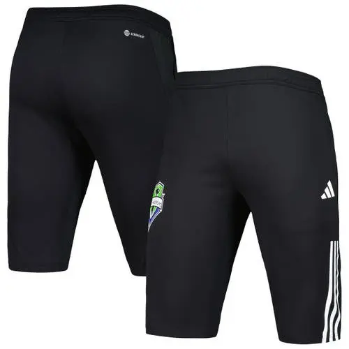 Adidas Seattle Sounders Fc 2023 On-field Training Aeroready Half Pants - Black