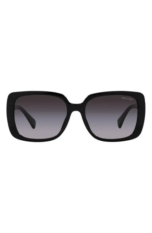 Ralph Lauren 55mm Gradient Rectangular Sunglasses - Shiny Black