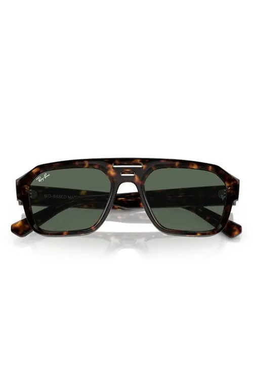 Ray-ban Corrigan Irregular 54mm Rectangular Sunglasses - Havana