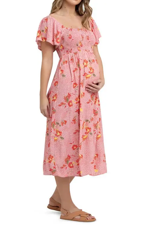 RIPE MATERNITY Libby Floral Print Smocked Dress