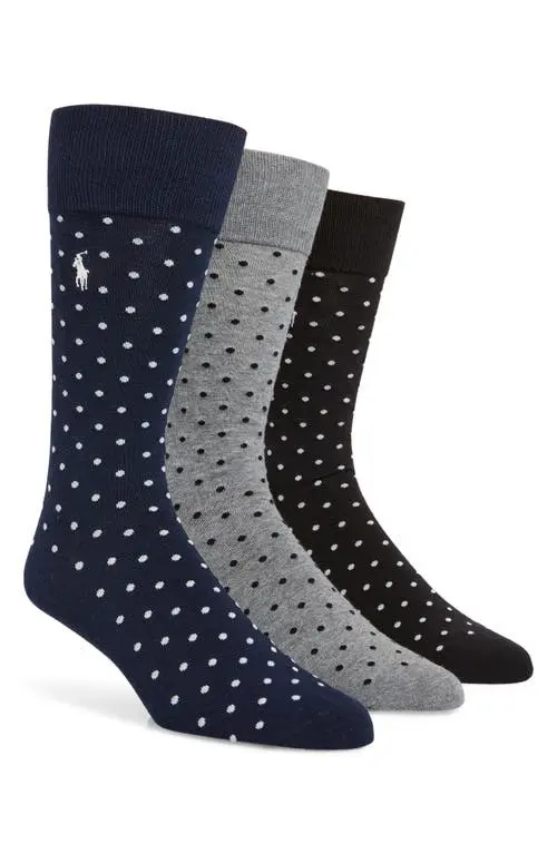 Polo Ralph Lauren Pindot 3-pack Dress Socks - Navy Assorted