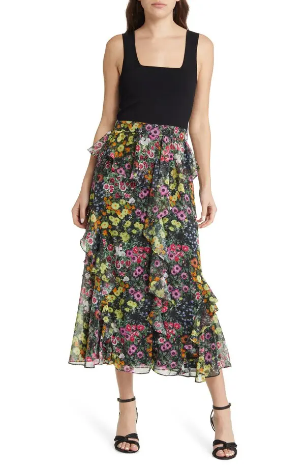 Ted Baker London Jennias Floral Mix Media Tank Dress In Black - 65% Off |  Editorialist