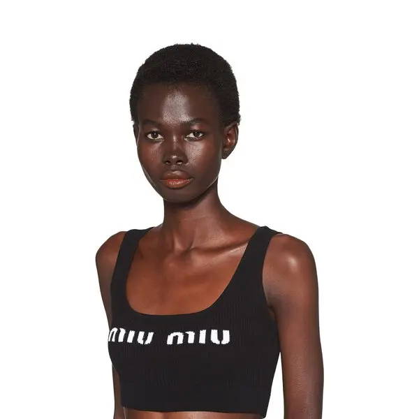 Miu Miu Viscose Top - Black | Editorialist