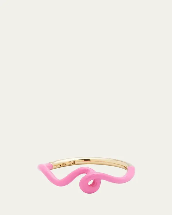 Bea Bongiasca Wow Mini Mono Ring With Enamel - Bubblegum Pink