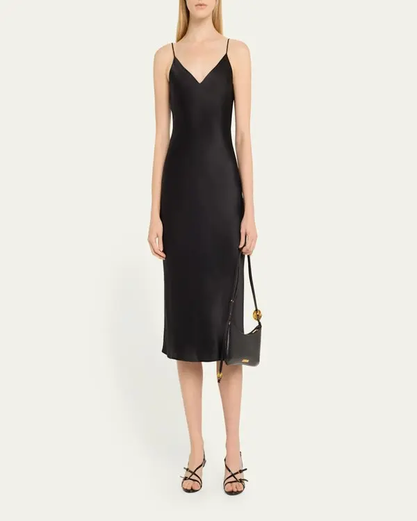 Jacquemus Le Bisou Perle Leather Shoulder Bag - Black