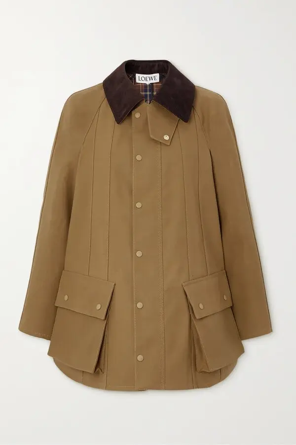 Loewe Corduroy-trimmed Cotton-canvas Jacket
