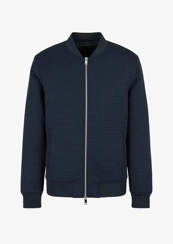 Armani Exchange Quilted Stretch Poly Jersey Jacket 98% Polyester 2% Elastane