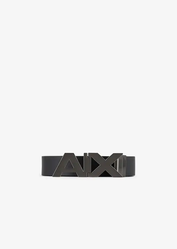 Armani Exchange Hinge Logo Buckle Leather Belt 100% Bovine  display picture 3