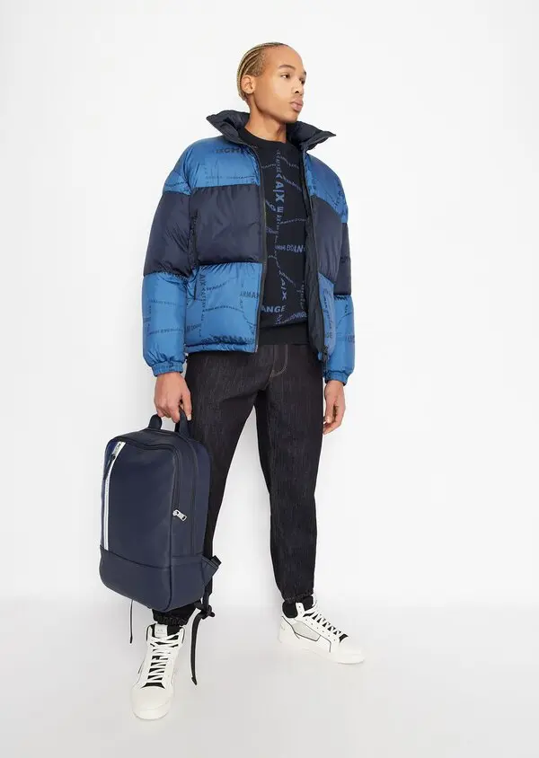 Armani Exchange Recycled Technical Fabric Puffer Jacket 100% Polyester