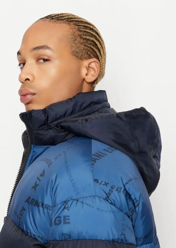 Armani Exchange Recycled Technical Fabric Puffer Jacket 100% Polyester