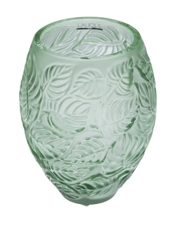 Lalique Feuilles Crystal Vase