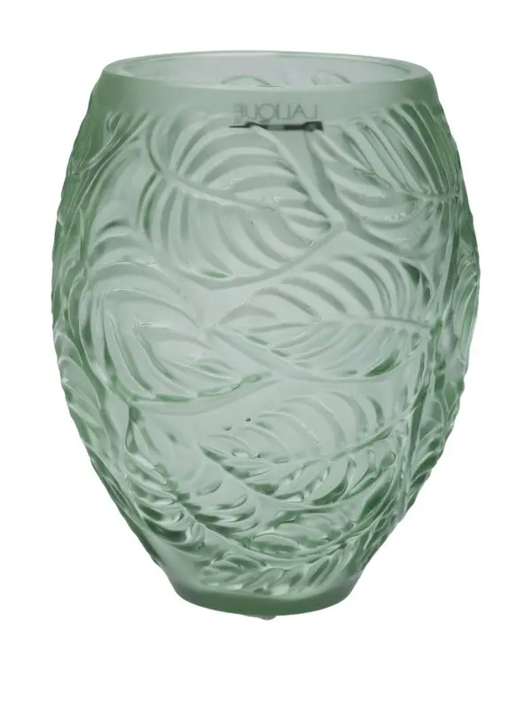 Lalique Feuilles Crystal Vase
