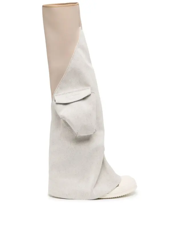 Rick Owens Cargo Fetish Knee-Length Boots - Neutrals | Editorialist